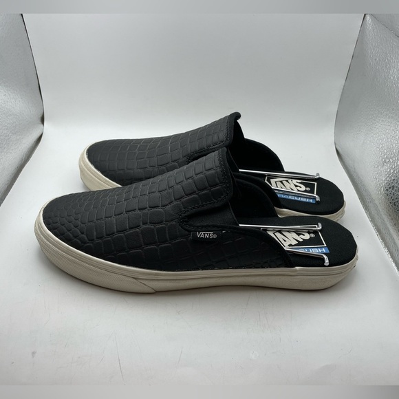 Vans | Shoes | Vans Ultracush Black Leather Croc Mules Size 7 | Poshmark